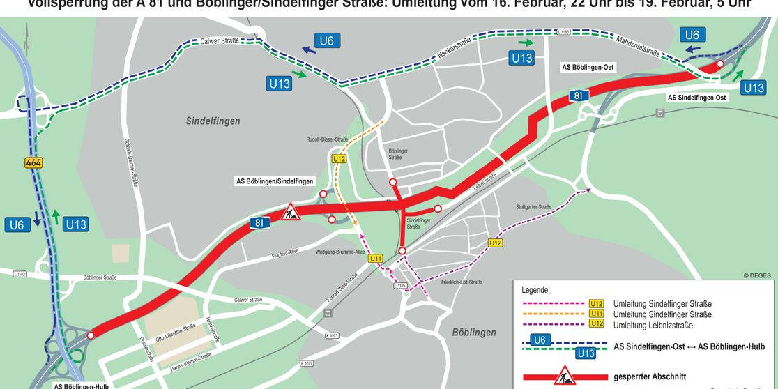 Sperrung A81 Boblingen Sindelfingen